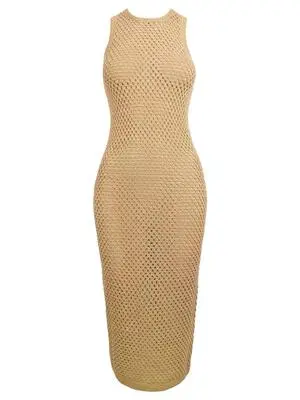 Kith Lyra Crochet Knit Midi Dress - Neutrals