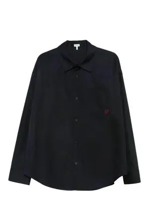 Loewe Logo-embroidery Long-sleeve Shirt - Blue