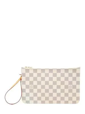 LOUIS VUITTON 2014 Damier Azur Neverfull Mm Pouch - White