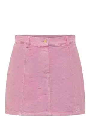 Casablanca Monogram Denim Mini Skirt - Pink
