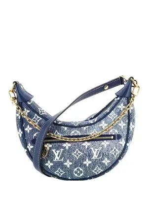 LOUIS VUITTON Loop Handbag Monogram Jacquard Denim Hobo - Blue