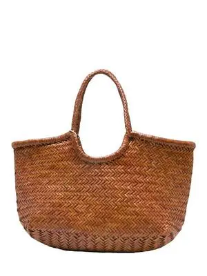 Dragon Diffusion Woven Basket Handle Backpack - Brown