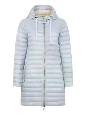 MOORER Quilted Hooded Coat - Blue