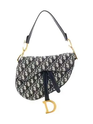 Dior Saddle Handbag Oblique Canvas Medium - Blue