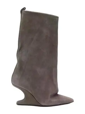 Rick Owens Pointed-toe Leather Boots - Grey