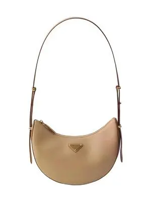 Prada Arqué Leather Shoulder Bag - Neutrals