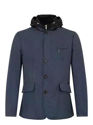 MOORER Hooded Jacket - Blue