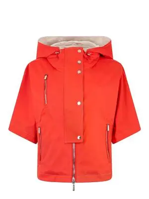 MOORER Short-sleeve Hooded Jacket - Red