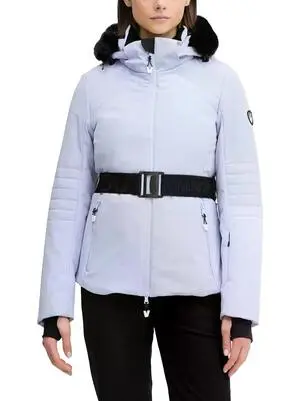 Emporio Armani Belted Hooded Ski Jacket - Purple