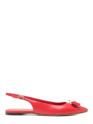 FERRAGAMO Zelmy Bow Slingback Ballet Flats - Red