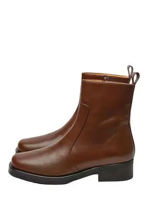 Studio Nicholson Square Leather Boots - Brown