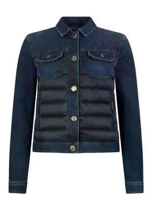 MOORER Quilted Denim Jacket - Blue