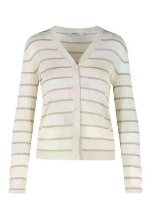 Max Mara Pedale Striped V-neck Cardigan - Neutrals