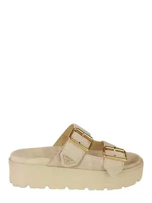 Prada Platform Suede Mules - Neutrals