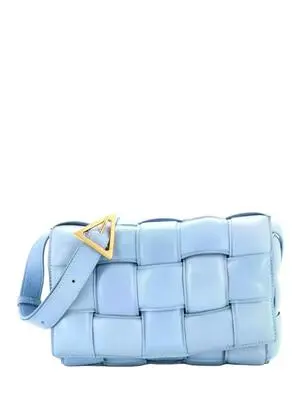 Bottega Veneta Cassette Padded Maxi Intrecciato Leather Crossbody Bag - Blue