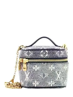 LOUIS VUITTON Vanity Case Monogram Jacquard Canvas Micro Satchel - Blue