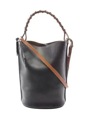 Loewe Leather Anagram Gate Bucket Bag - Black