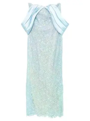 SAIID KOBEISY Midi Guipure Dress - Blue