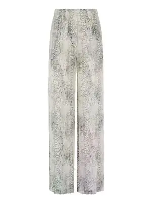 Federica Tosi Snake-print Wide Leg Trousers - Neutrals