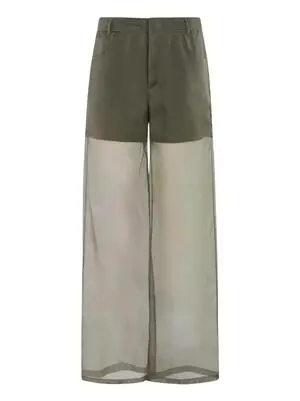Federica Tosi Sheer Wide Leg Trousers - Green