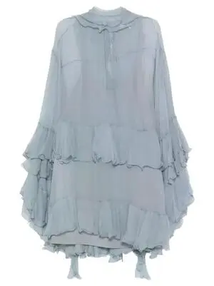 Chloé Ruffled Mini Dress - Blue