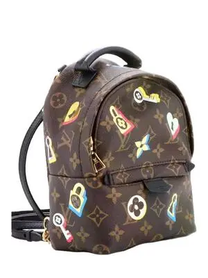 LOUIS VUITTON Palm Springs Limited Edition Love Lock Monogram Canvas Mini Backpack - Brown