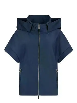 MOORER Hooded Short-sleeve Jacket - Blue