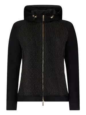 MOORER Quilted Hooded Jacket - Black