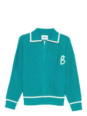 BONSAI Embroidered Zip-up Cardigan - Green