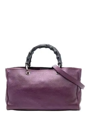 Gucci 2016-2025 Medium Bamboo Shopper Satchel - Purple