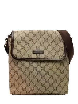 Gucci Gg Supreme Crossbody Bag - Brown