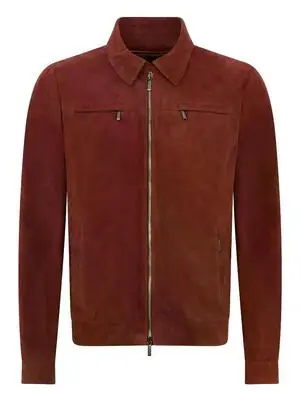 MOORER Zipped Jacket - Brown