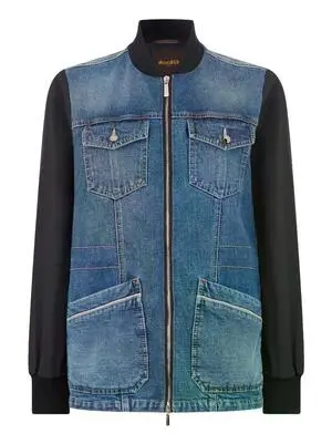 MOORER Laurie Panelled Jacket - Blue