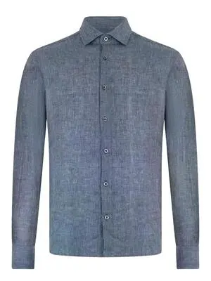 MOORER Sorrento Pinstripe Shirt - Blue