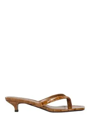 TOTEME Croc-effect Leather Mules - Light Brown