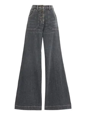 Etro High-rise Flared Jeans - Dark Gray