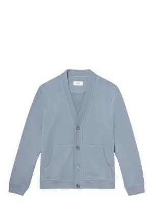 Mr P. Cotton-jersey Cardigan - Slate Blue