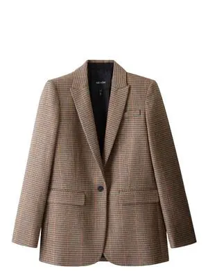 ME+EM Sharp Shoulder Blazer - Brown Multi