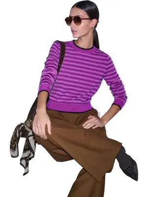 ME+EM Stripe Straight Jumper - Wildflower Purple
