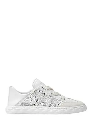 JIMMY CHOO Diamond Light Flex Perforated Leather Trainers - V White