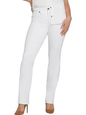 NYDJ Marilyn High Rise Straight Jeans - Optic White