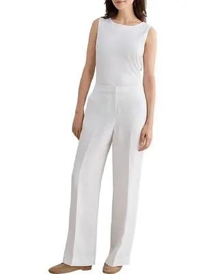 HOBBS LONDON Alessia Linen Wide Leg Pants - White