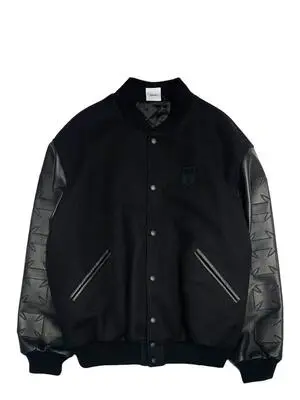 Vetements Biker Embroidered Varsity Jacket - Black