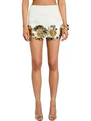 Retrofete Gitte Embellished Mini Skirt Cream/gold