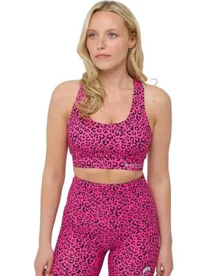 OOSC High Support Elite Crossback Sports Bra - Pink Leopard