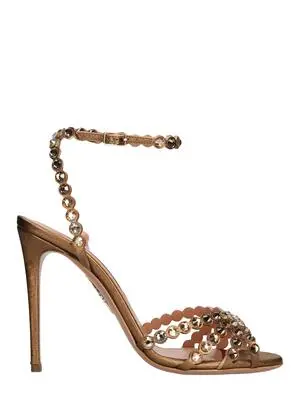 AQUAZZURA Tequila 105 Leather Sandals - Brown