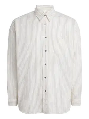 SUNFLOWER Cotton-blend Stripe Stable Shirt - White