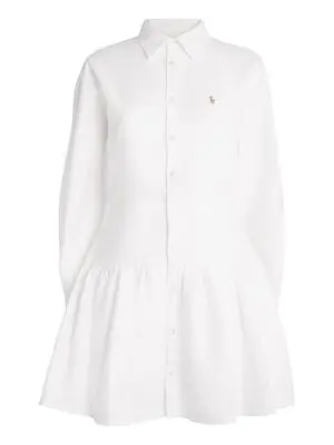 Polo Ralph Lauren Twill Polo Pony Mini Shirt Dress - White