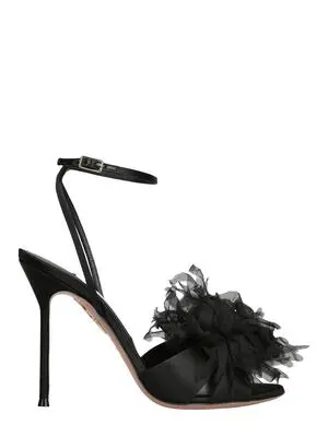 AQUAZZURA Poème 105 Satin Sandals - Black