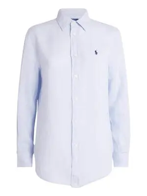 Polo Ralph Lauren Linen Polo Pony Shirt - Blue